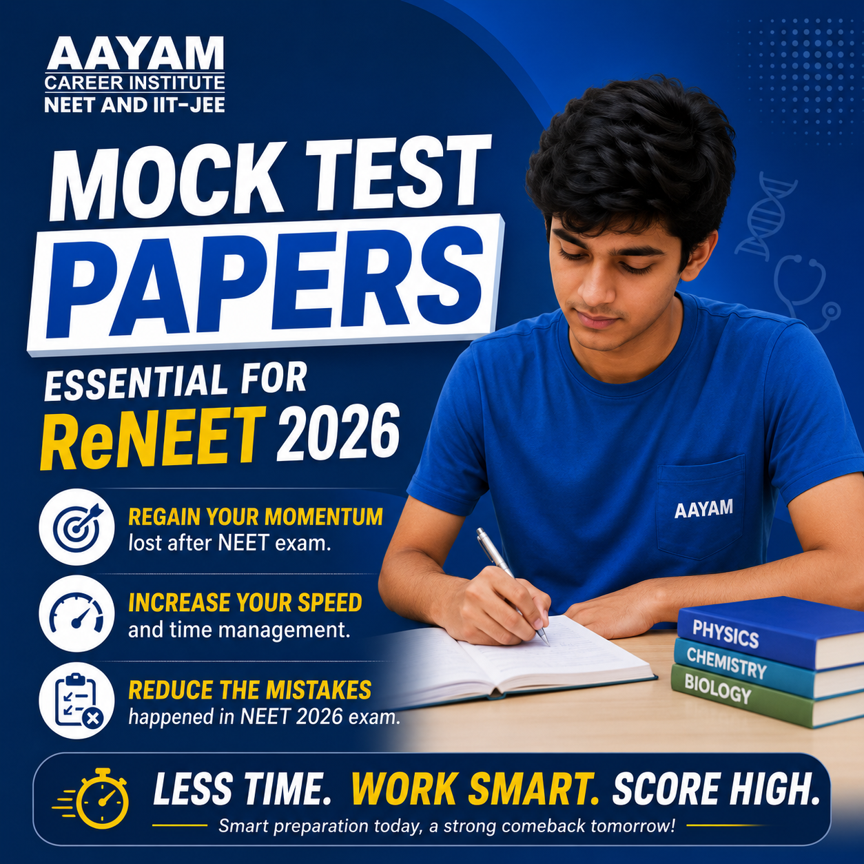 ReNEET Mock Test Papers | 15 Full-Syllabus Tests | Aayam Career Institute